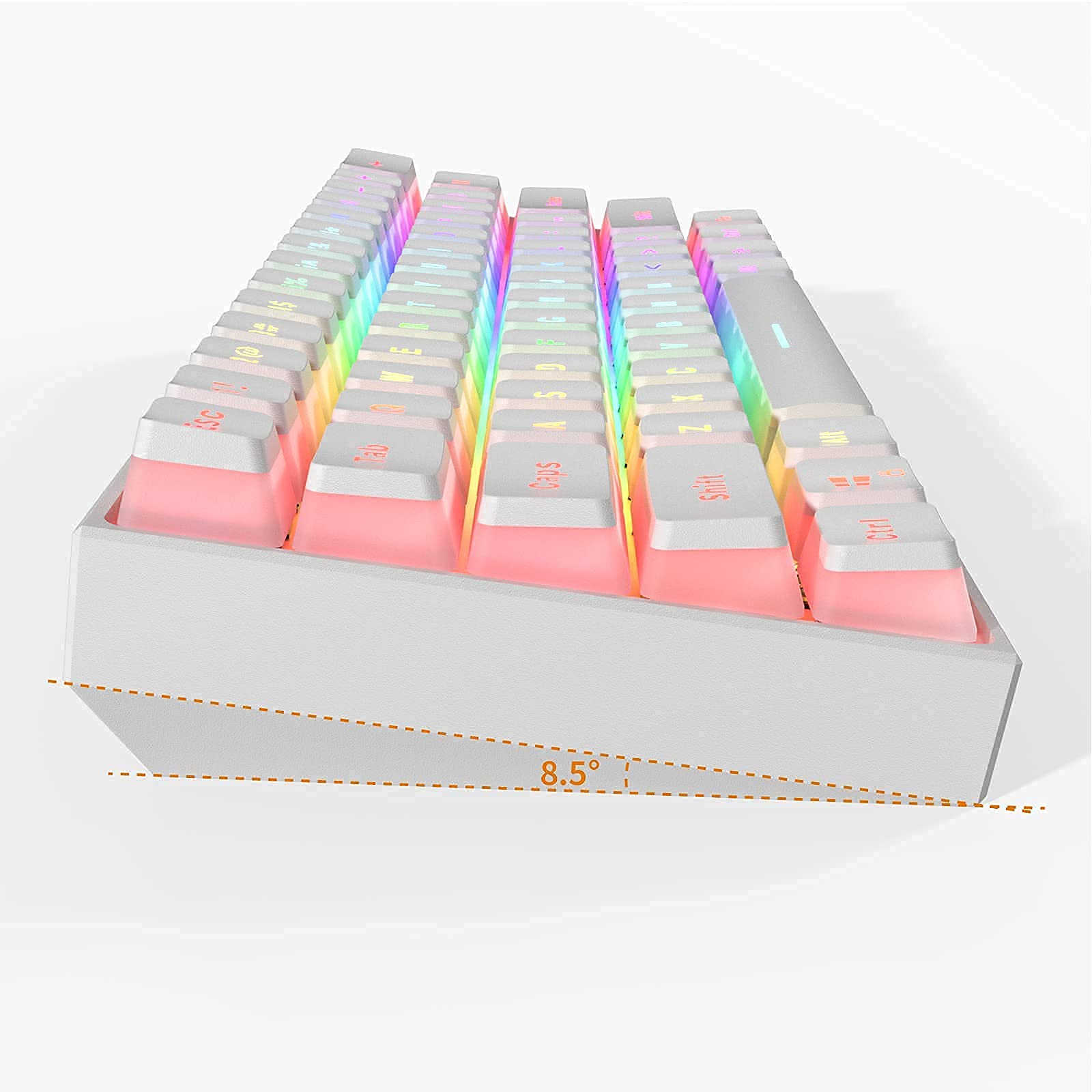 GK GAMAKAY MK61 Wired Mechanical Keyboard, Keys Compact Keyboard ...