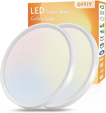 OFFIY 2PK 15.8 Inch Led Ceiling Light Flush Mount, 32W, 3480LM, 3000K ...