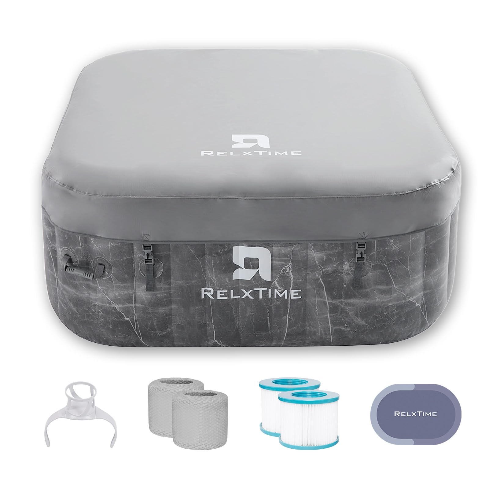 Amazon.com : Square Portable Hot Tub 2-4 Person, Outdoor Inflatable ...