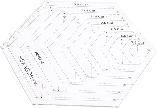 Amazon.com: Yetaha Hexagon Ruler, Sewing Patchwork Template Handmade ...