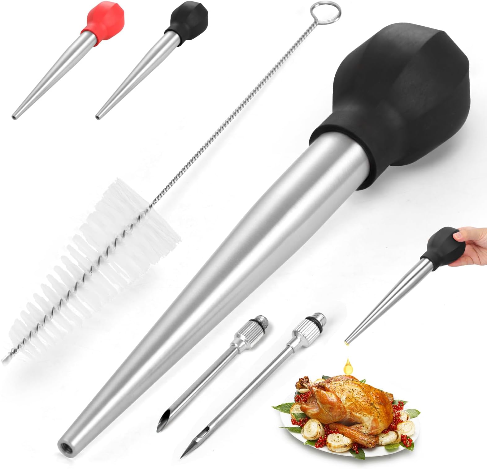 Amazon.com: Large Turkey Baster with Cleaning Brush, Turkey Baster ...