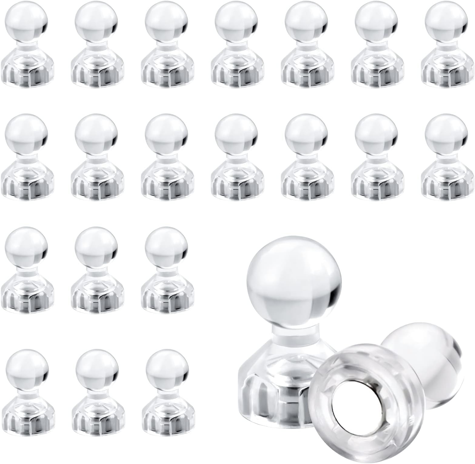 Amazon.com: 24 Clear Magnetic Push Pins - Perfect Magnets for Fridge ...