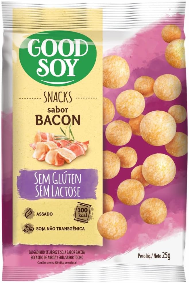 Snack GoodSoy Bacon – Sem glúten, sem lactose - Snack Saudável – 25g ...
