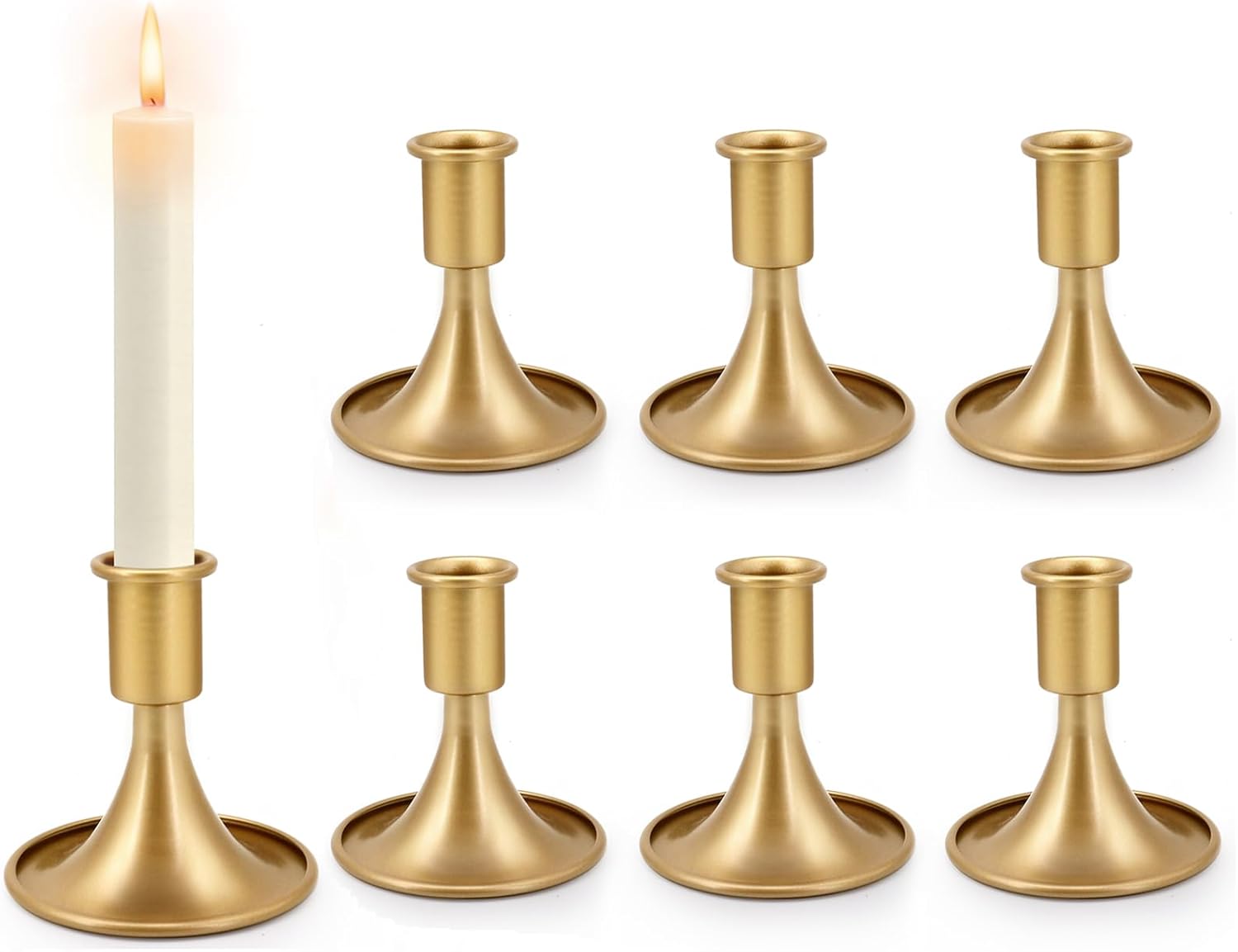 Amazon.com: Gold Taper Candle Holders for Candlesticks: Set of 6 ...