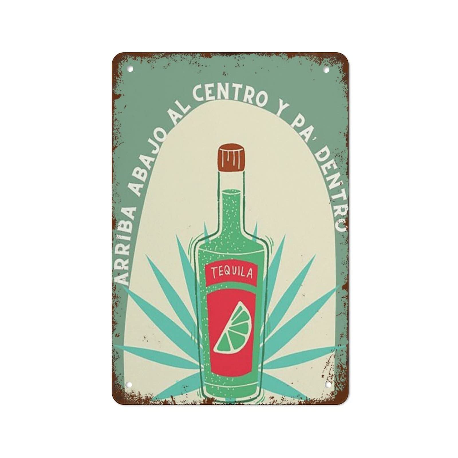Amazon.com : Tequila Bar Cart Metal Tin Sign Wall Art Mexican Quote ...