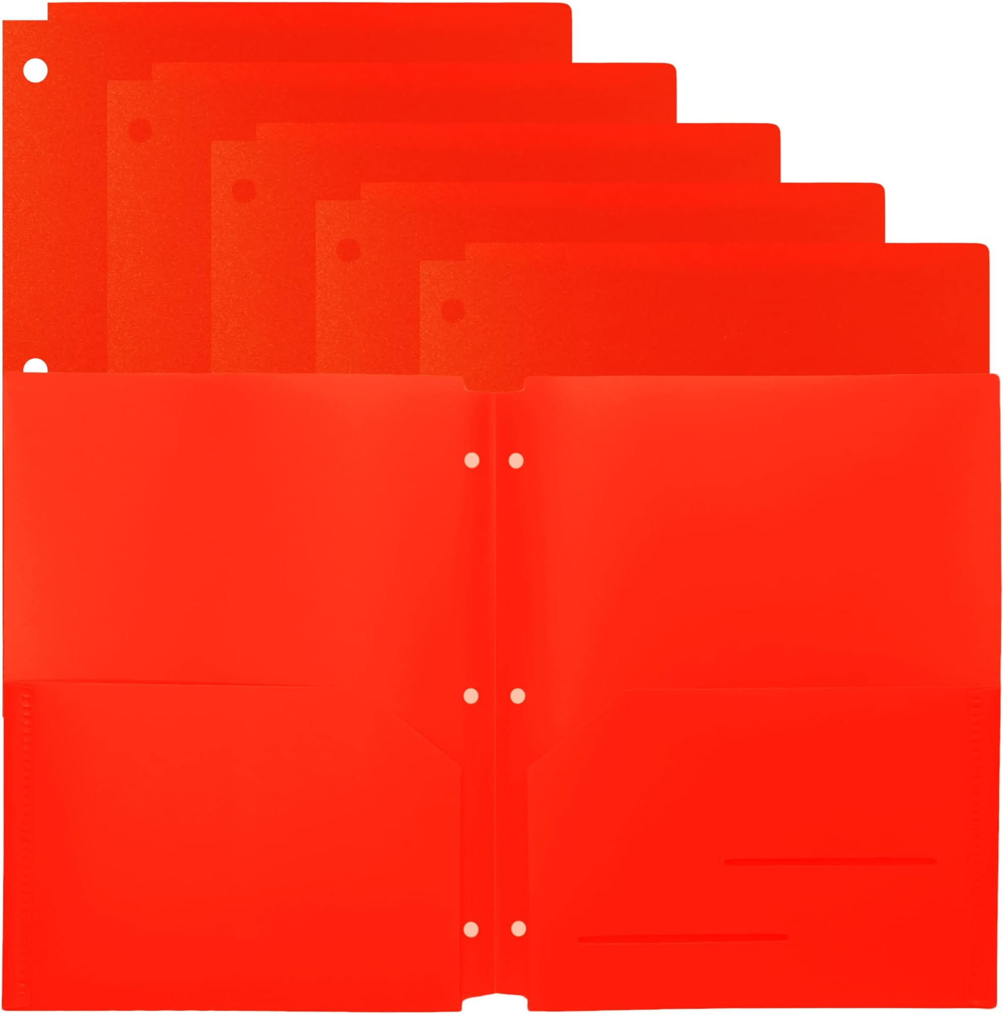 Amazon.com : Youngever 6 Pack Heavy Duty Plastic Two Pocket Folders ...