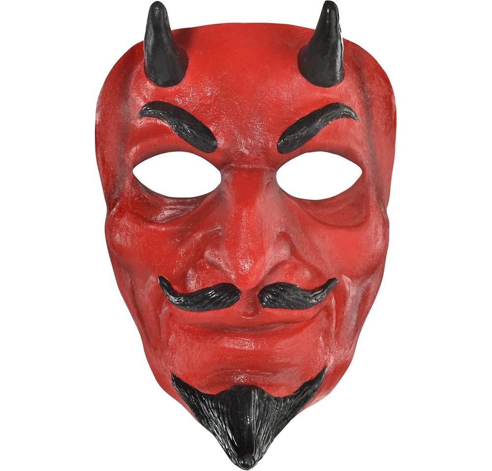 Amazon.com: Amscan Red & Black Devil Sculpted Mask (1 Pc.) - Premium ...