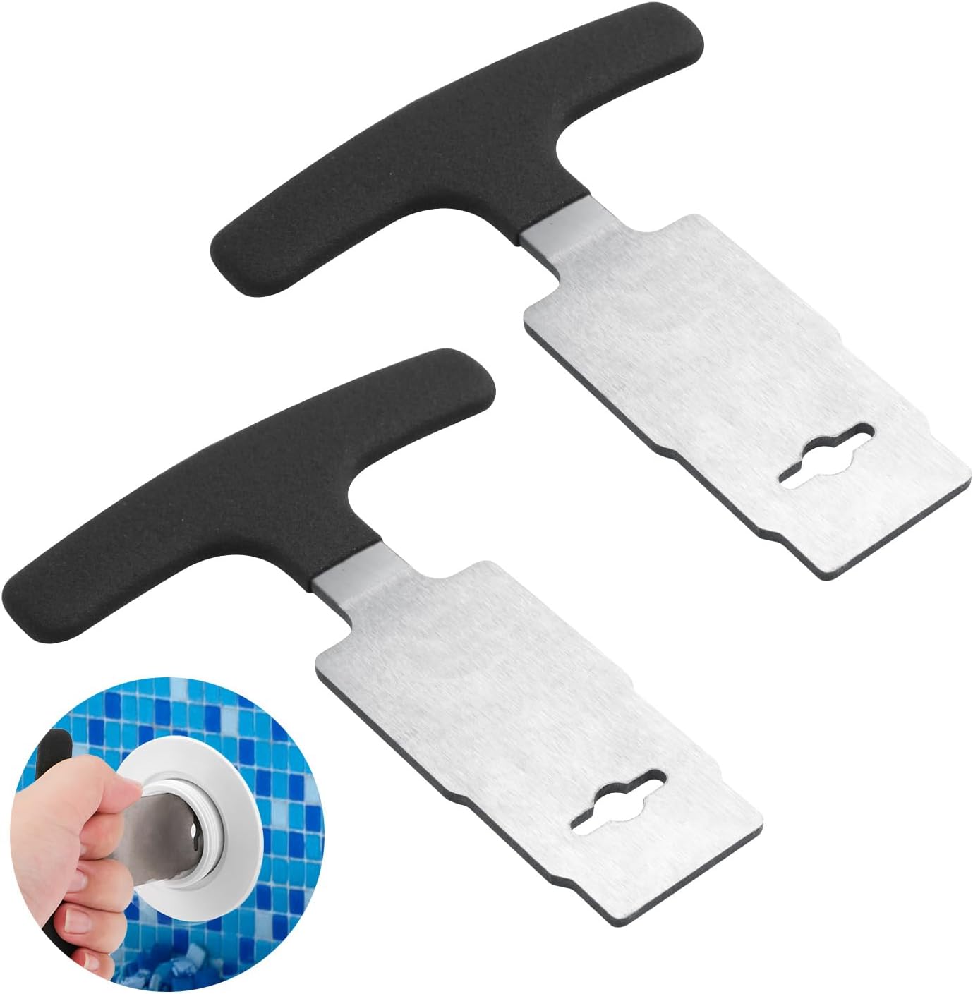 Amazon.com: PEUTIER 2pcs Pool Plug Removal Tools, Metal Eyeball Seat ...