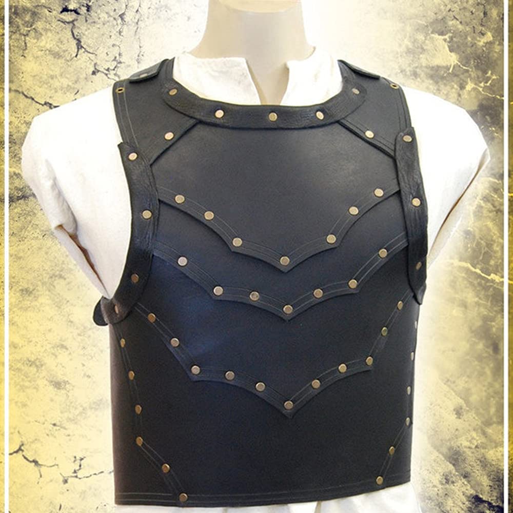 Buy TZH Men Leather Vest Armor, Medieval Vintage Steampunk plate Chest ...