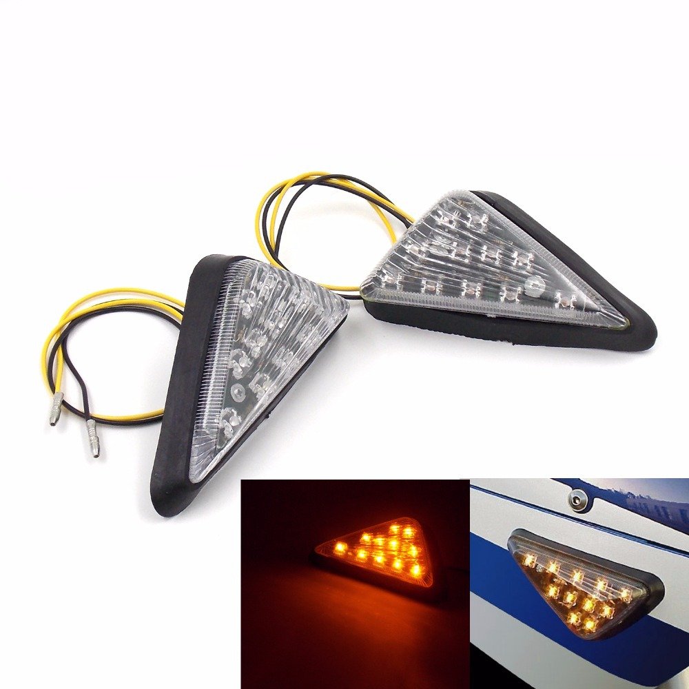 SPEDY 2 pcs Motorcycle Amber LED Signal Lights Indicator Blinkers, 12V ...