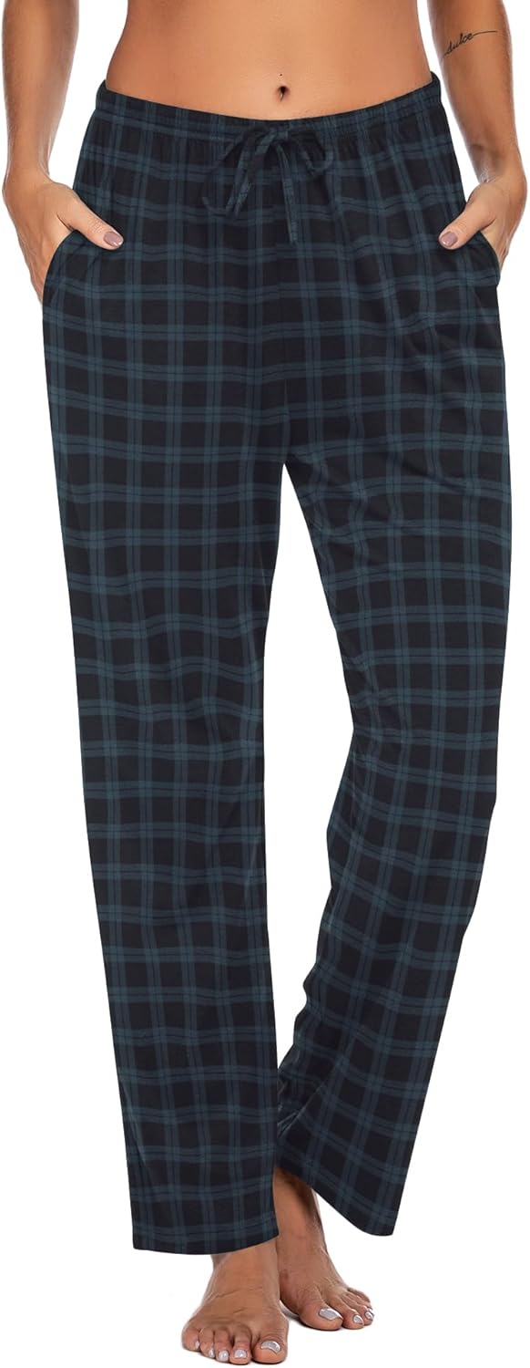 Ekouaer Women Pajama Pants Comfy Pj Bottom with Pockets Stretch Plaid ...