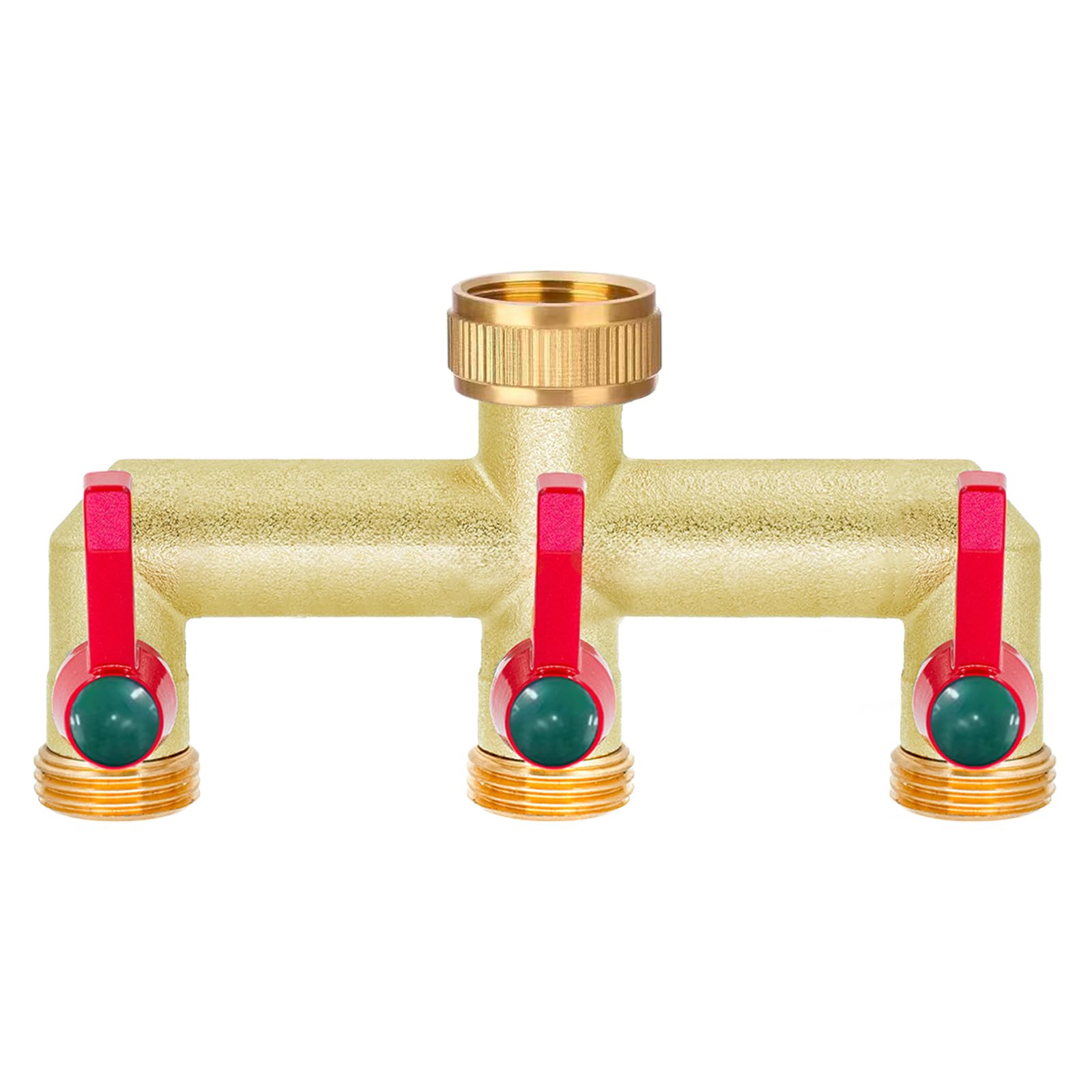 iBamso Heavy Duty Brass Tap Splitter, 3/4 Inch 3 Way Garden Hose Tap ...