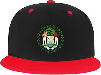 National Emblem of Belize Adult Flat Eaves Contrast Color Hip Hop Hat ...
