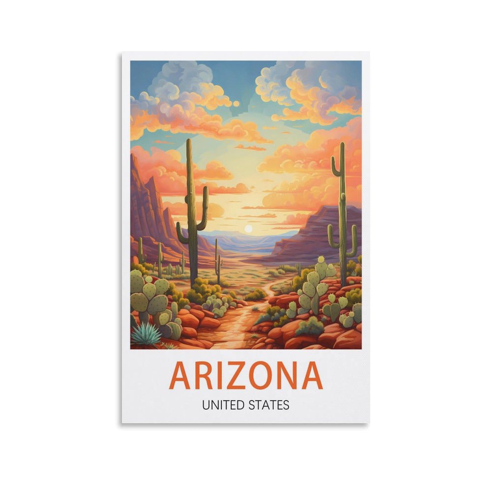 Arizona Vintage Travel Posters Visit Arizona It's A Dry Heat Travel