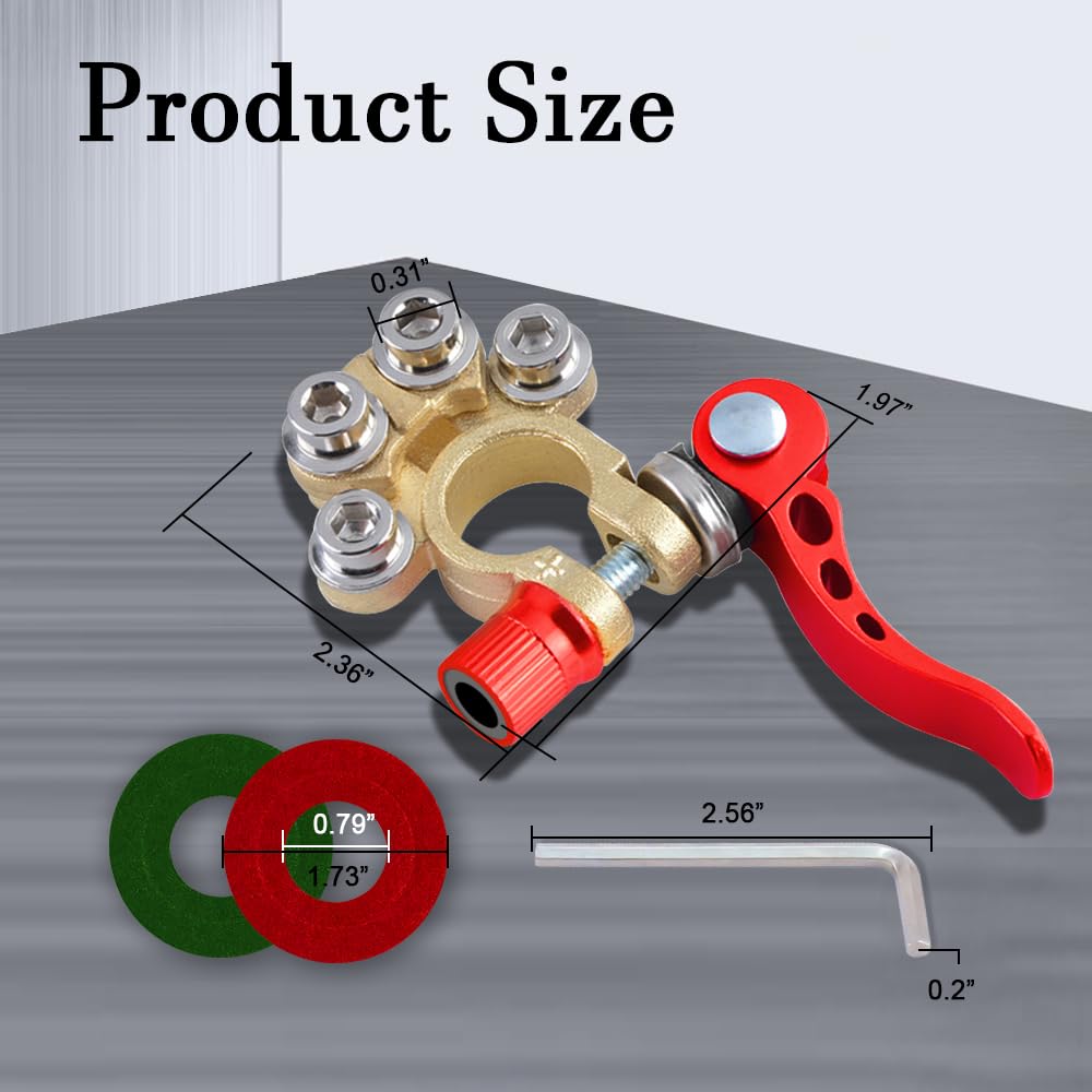Snapklik.com : 2PCS Car Battery Terminal Connectors, Battery Clamp, 4 ...