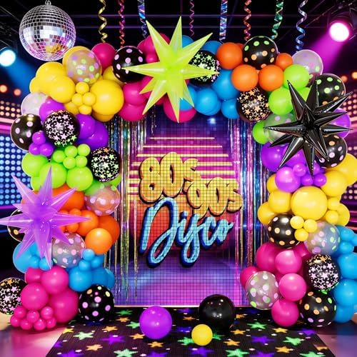 Amazon.com: DBKL 190Pcs Neon Balloons Arch Garland Kit with Glow in the ...