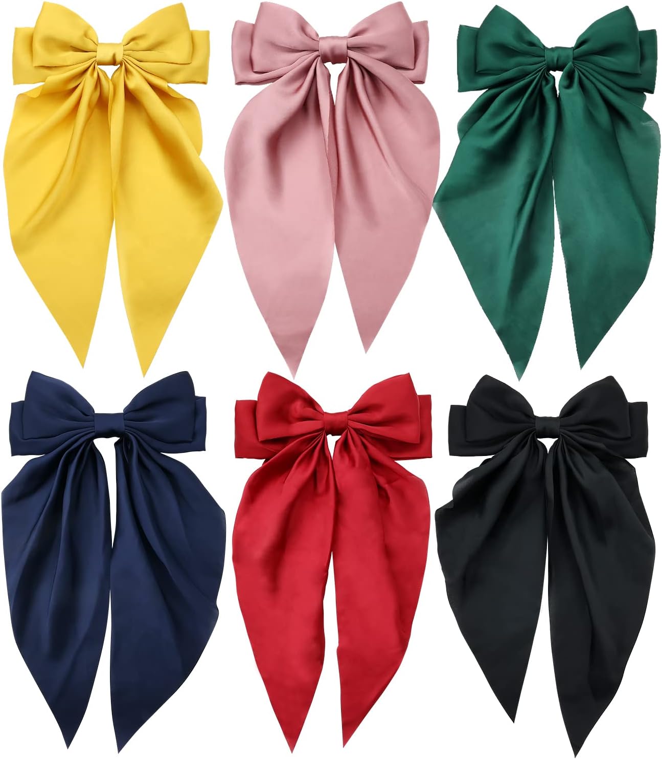 Amazon.com : Hair Bows for Women Girls 8 PCS Hair Ribbon Bow Hair Clips ...
