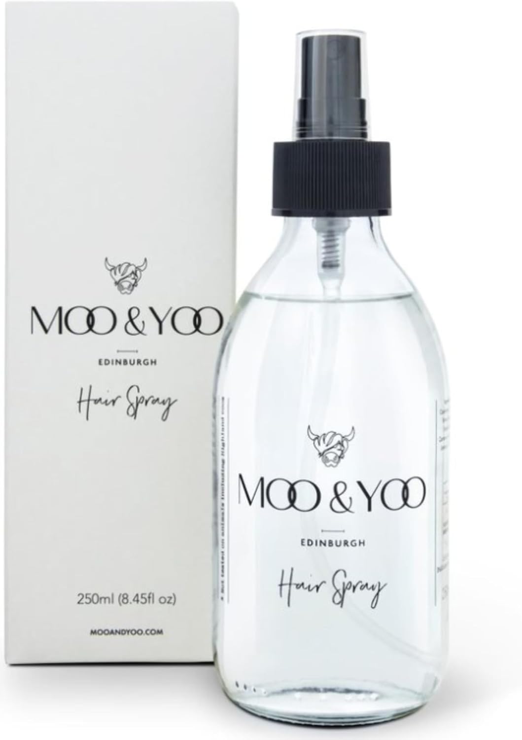 Moo & Yoo Hair Spray 250ml - Marula Oil & Icelandic Moss -Flexible Hold ...