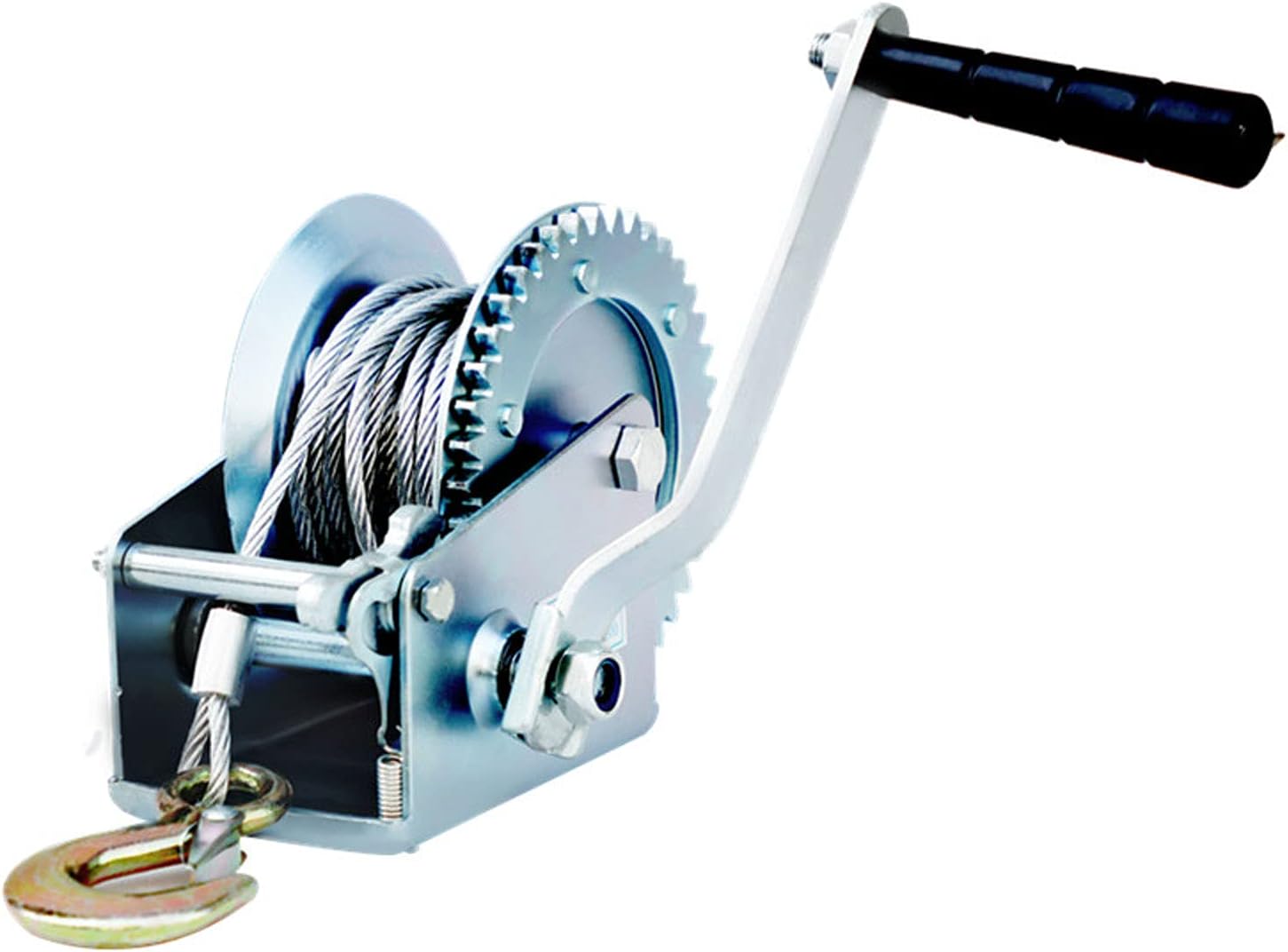 Manual Winch with Cable for Deer Feeder, Hand Winch Heavy Duty Trailer ...