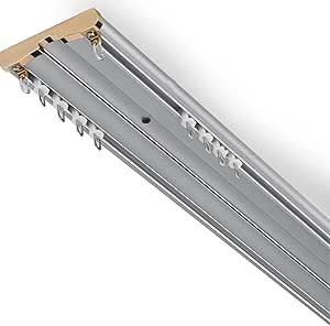 Amazon.com: Ceiling Double Curtain Track, Heavy Duty Curtain Track Rail ...