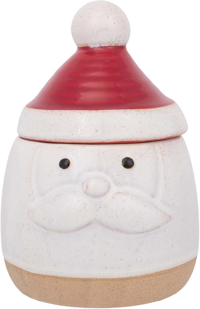 Amazon.com | DEMDACO Distressed Santa with Red Hat Lid 7 x 4 Stoneware ...