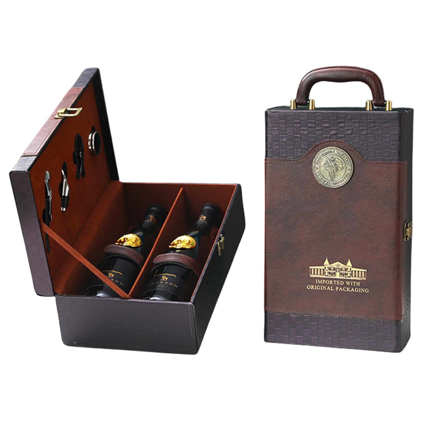 Amazon.com: Zyqixluk Wine Gift Box With 4 Wine Accessories Set, 2 ...