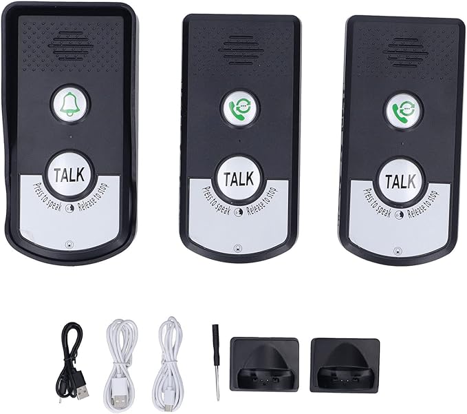 Amazon.com: Intercoms Wireless for Home, 1500 Meters 2 Charging Methods Wireless Intercom System ...