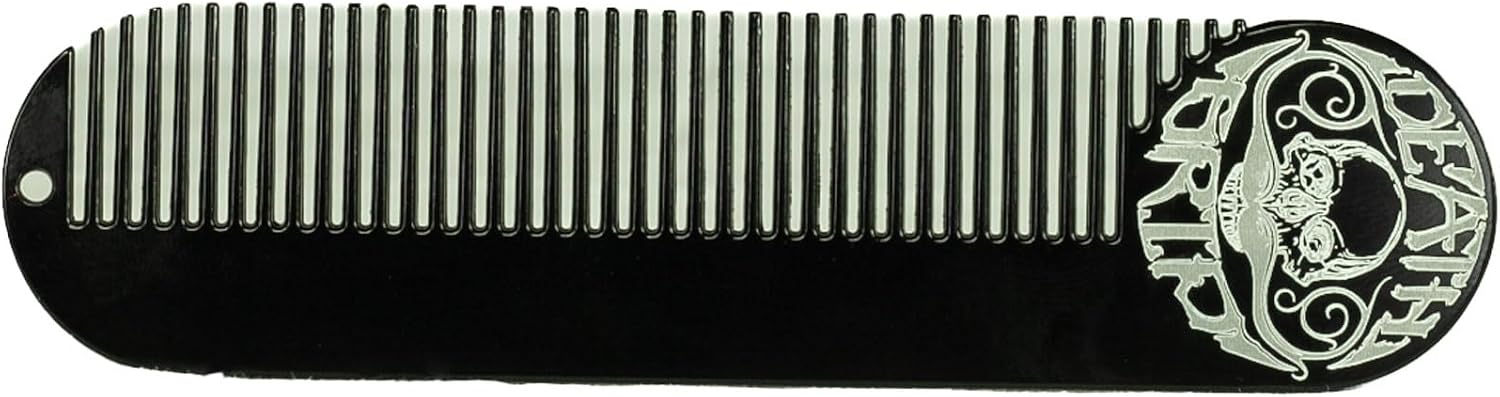 Hair Comb Death Grip 5" x 1.25" Keychain Comb | Fine Tooth Black Powder ...