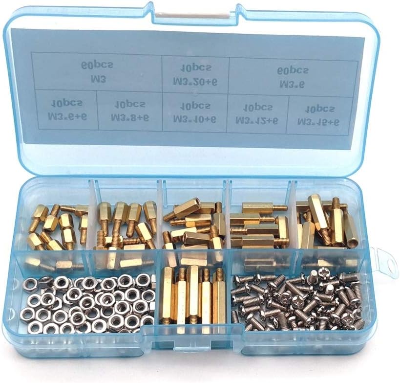 Amazon.com: Brass Standoffs Spacer Kit 180pcs/pack Brass Stud Hex Nut ...