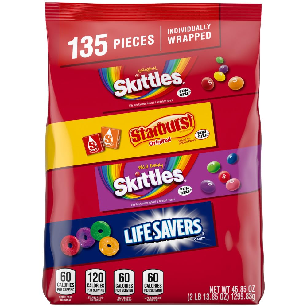 Amazon.com: SKITTLES Original, SKITTLES Wild Berry STARBURST & LIFE ...