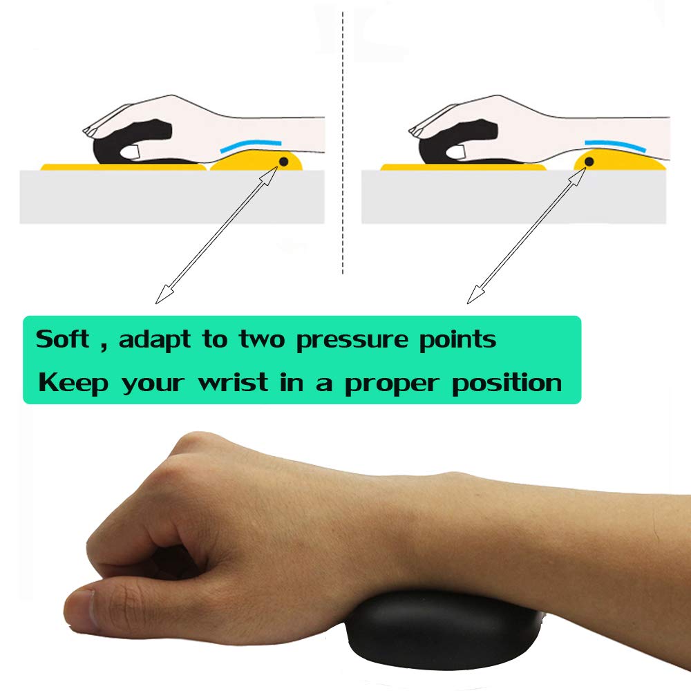 Snapklik.com : SKYZONAL Ergonomic Memory Foam Wrist Pad Anti-Skid Mouse ...
