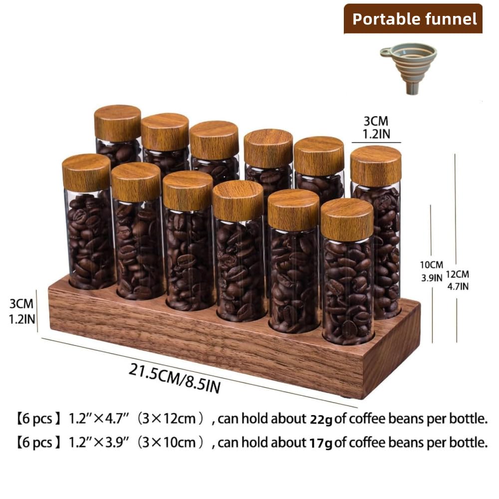 Primst Glass Coffee Beans Storage Tubes, Single Dose Coffee Bean ...