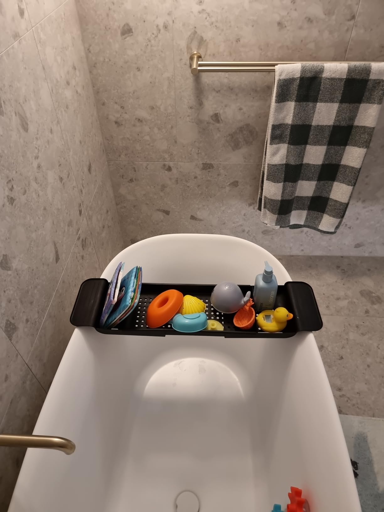 Bathtub Caddy Tray, Expandable Bath Shelf, Adjustable Plastic Bathtub ...