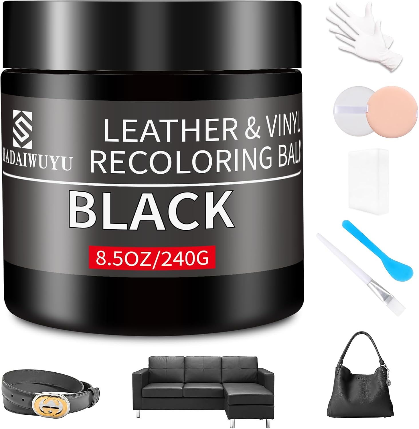 Amazon.com: Leather Recoloring Balm,8.5oz Leather Color Restorer,Black ...