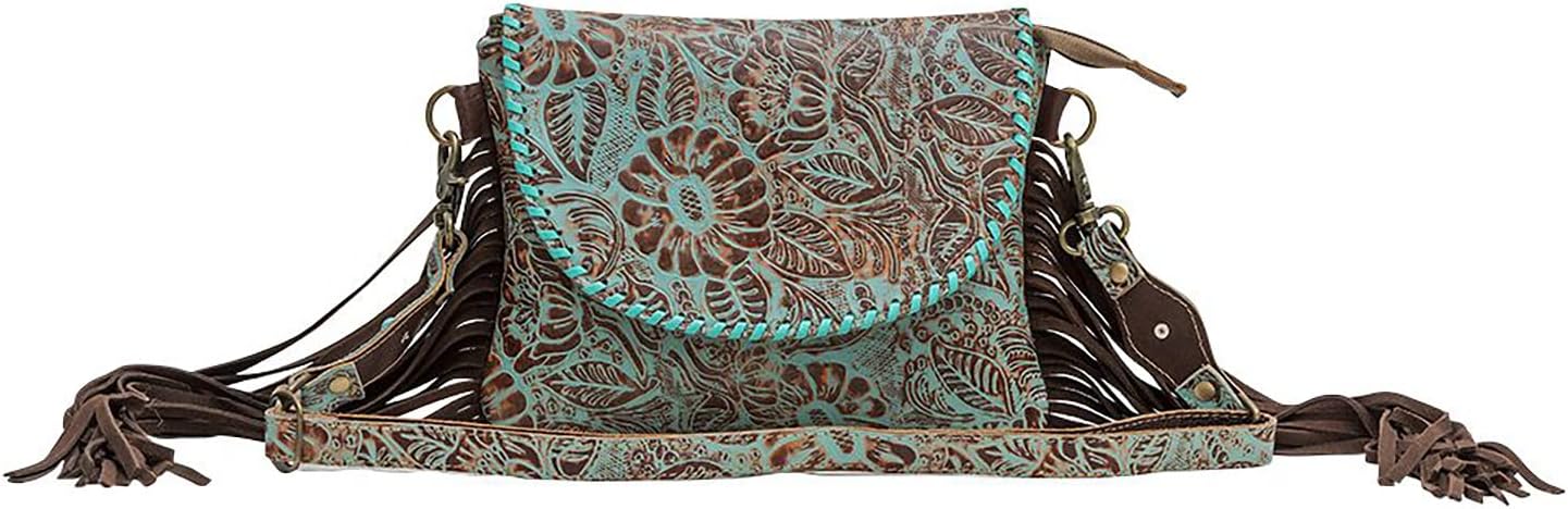 Myra Bag Western Leather Crossbody Bag for Women - Upcycled Canvas ...