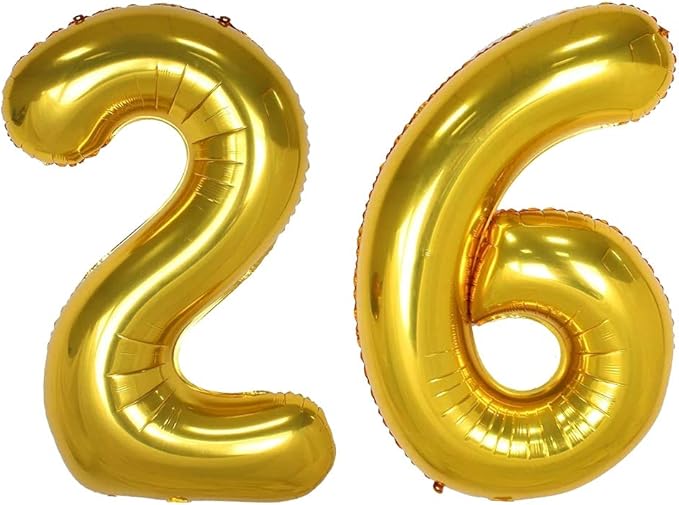 40inch Gold Number 26 Balloon Party Festival Decorations Birthday ...