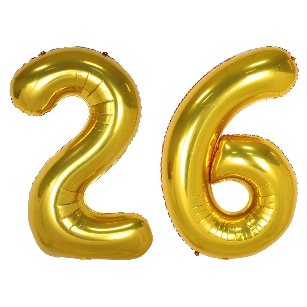 40inch Gold Number 26 Balloon Party Festival Decorations Birthday ...
