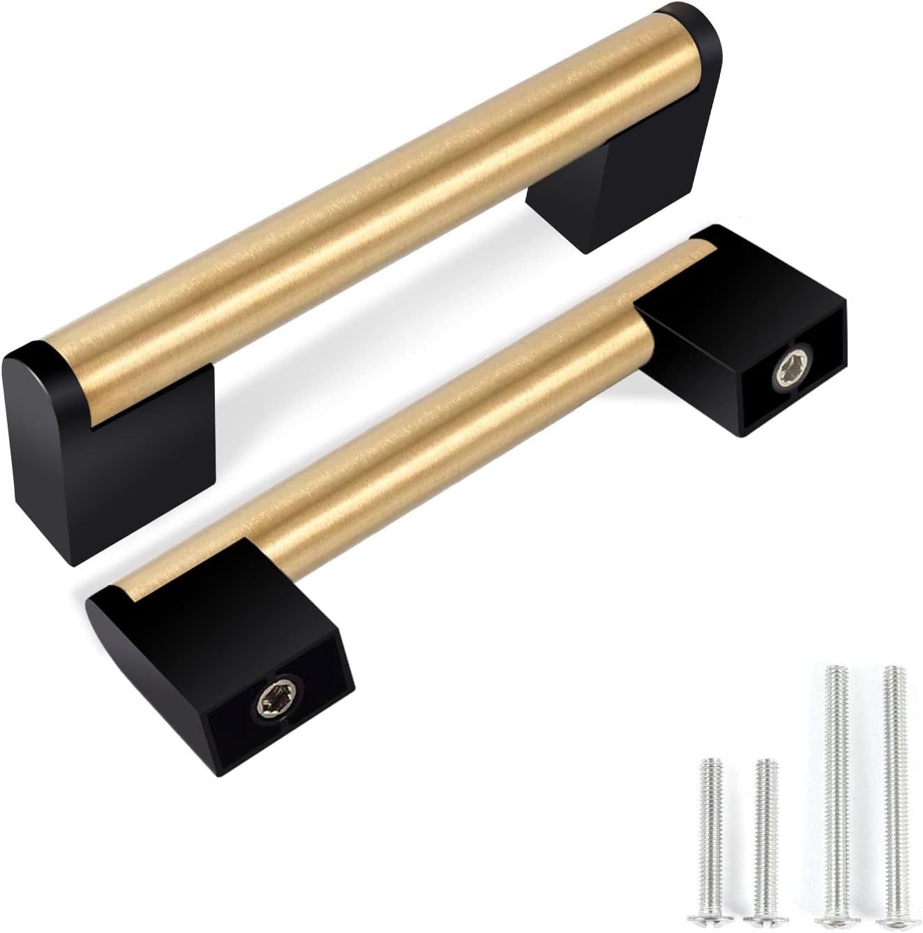 Pack of 10 Brushed Gold Handles for Cabinets and Drawers, 3-3/4 inch ...