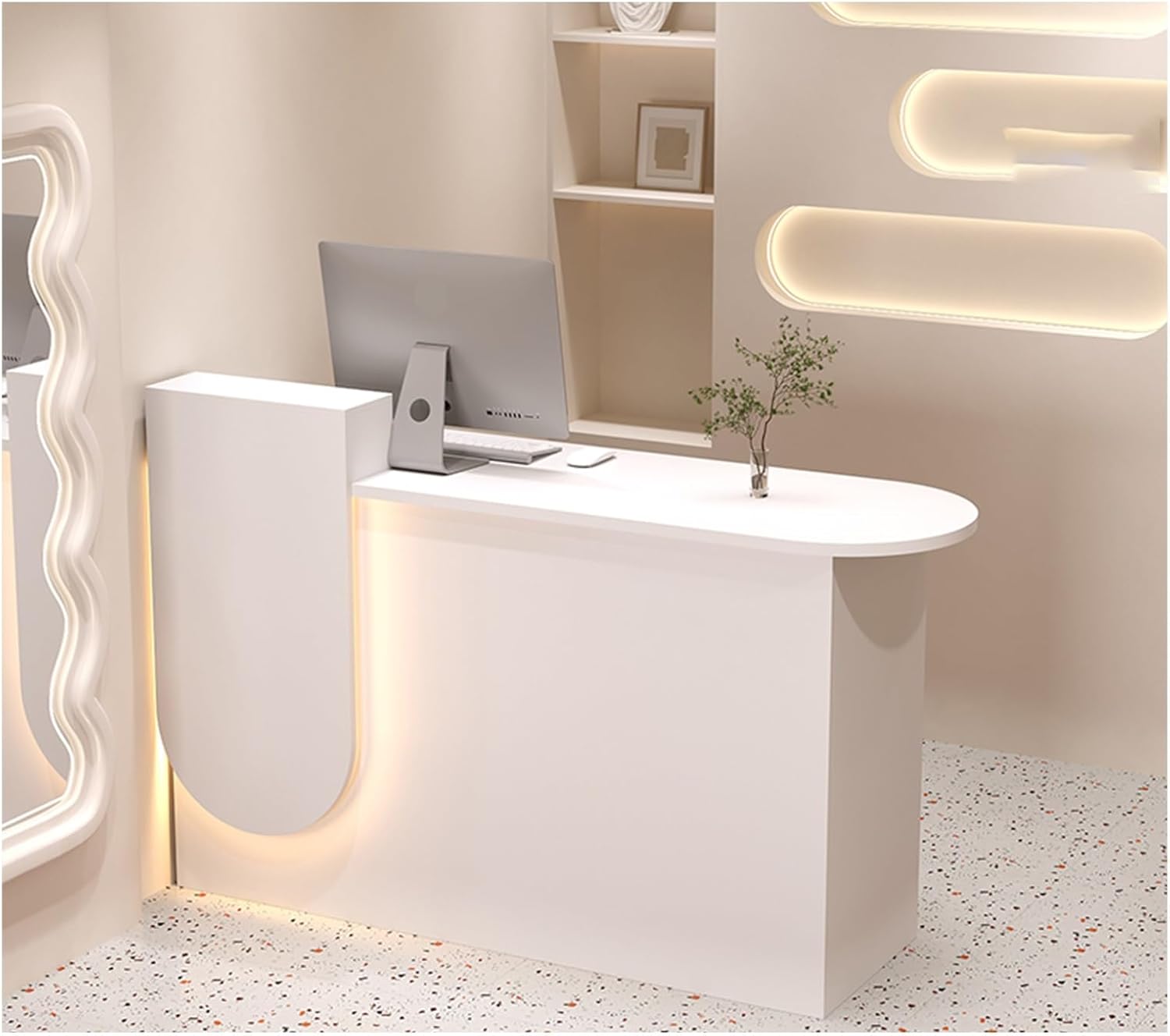 Modern Wooden Reception Desk With Counter - Lockable Bahrain | Ubuy