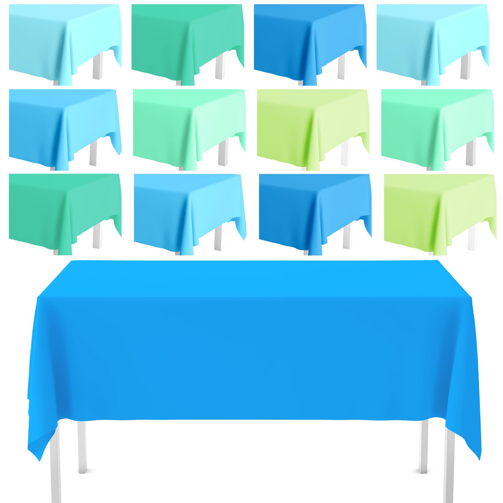 Amazon.com: Kinlop 12 Pcs Ocean Theme Tablecloth, Disposable Assorted ...