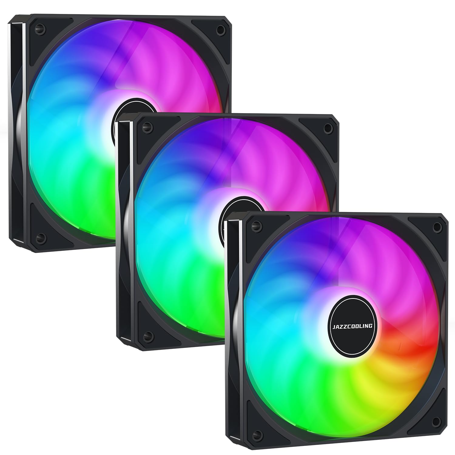 Amazon.com: JAZZCOOLING ARGB Fans, PC Fans 120mm PWM Fans 3 Pack 5V ...