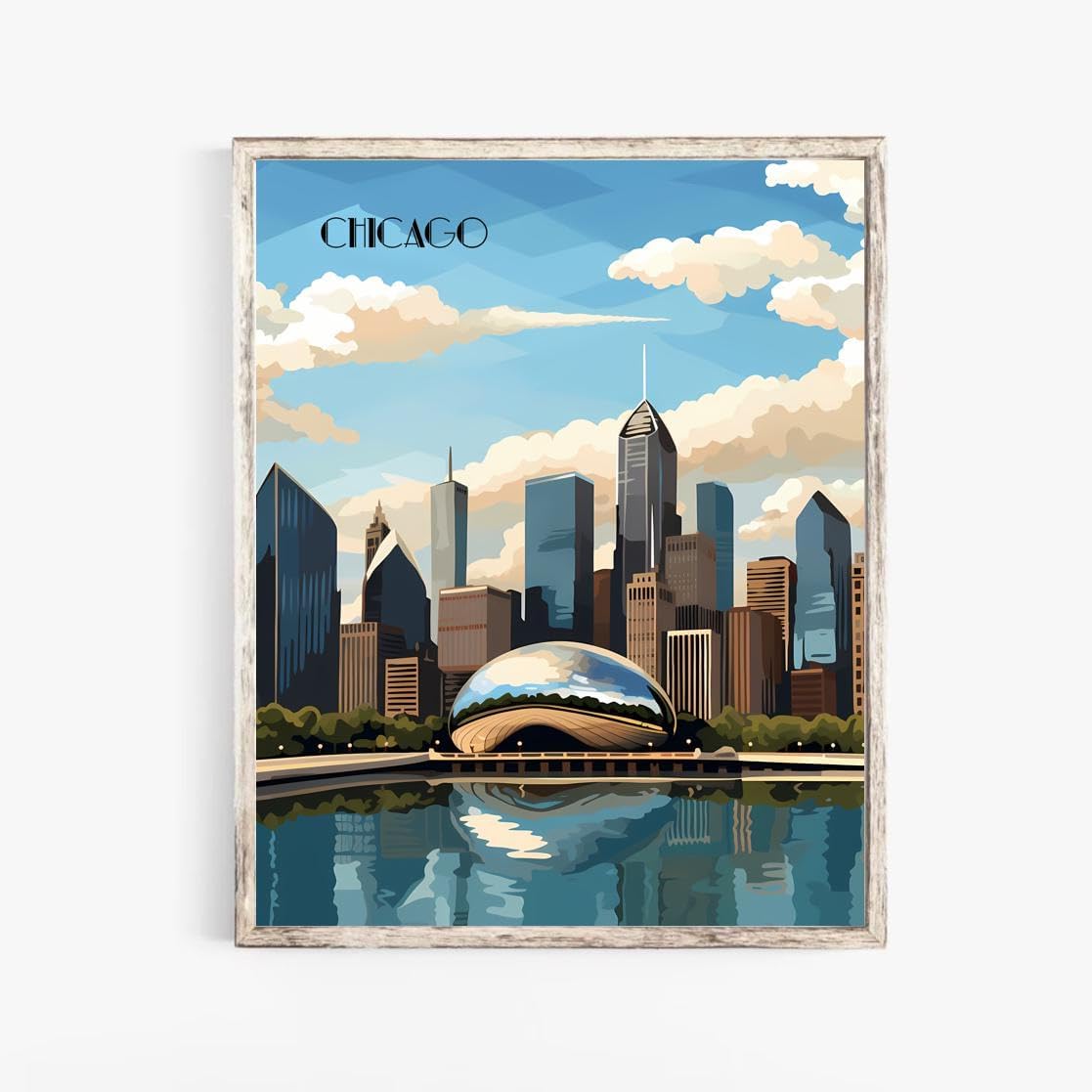 Amazon.com: Turnip Designs 8X10 Unframed Chicago Illinois Retro City ...