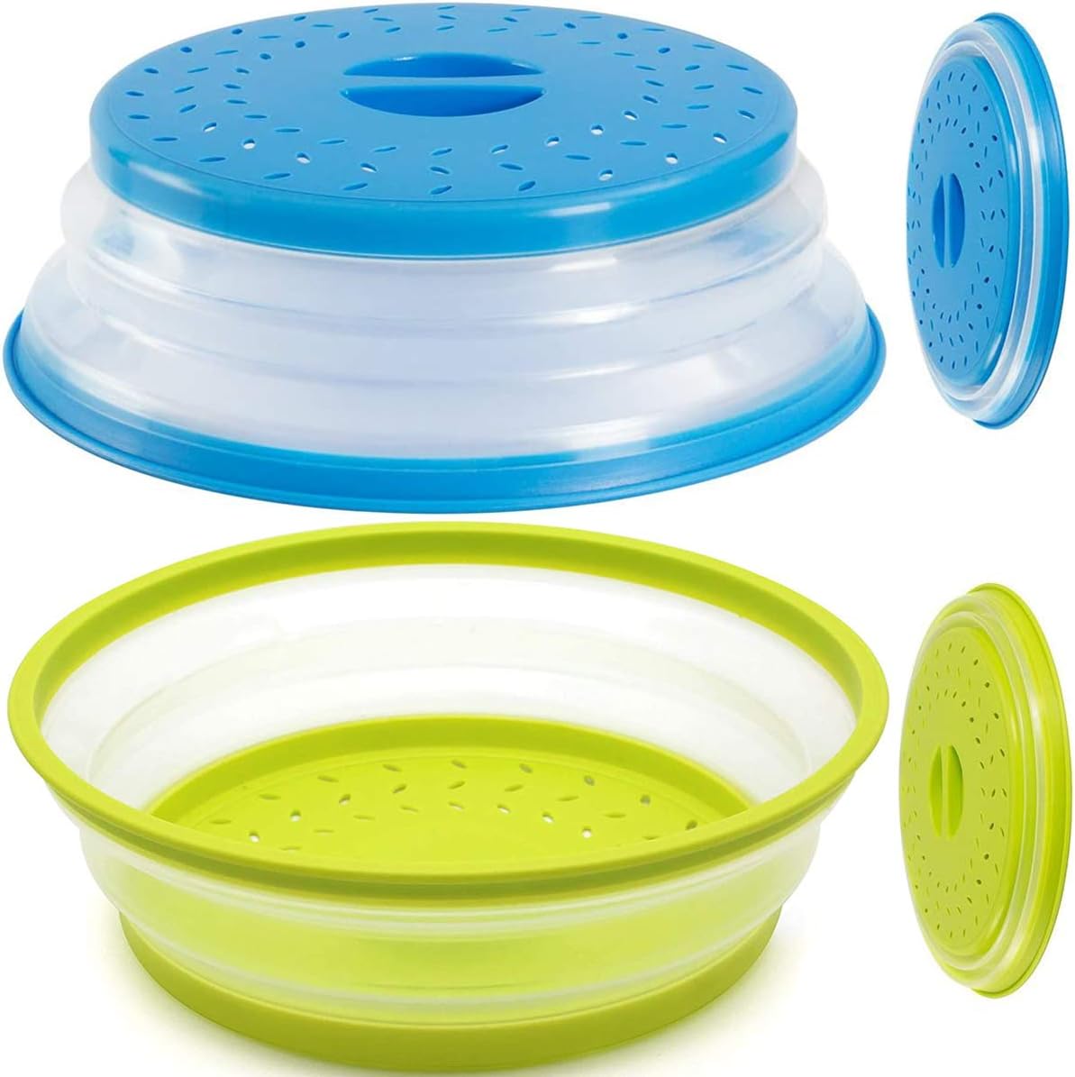 Fiyuer Cloche Micro-Ondes 2 Pcs Retractable Couvercle Cloche ...