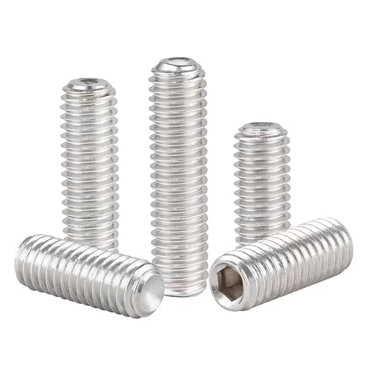 M3-0.5 x 3mm Hex Socket Set Grub Screws,Headless Cup Point,Flat Point ...