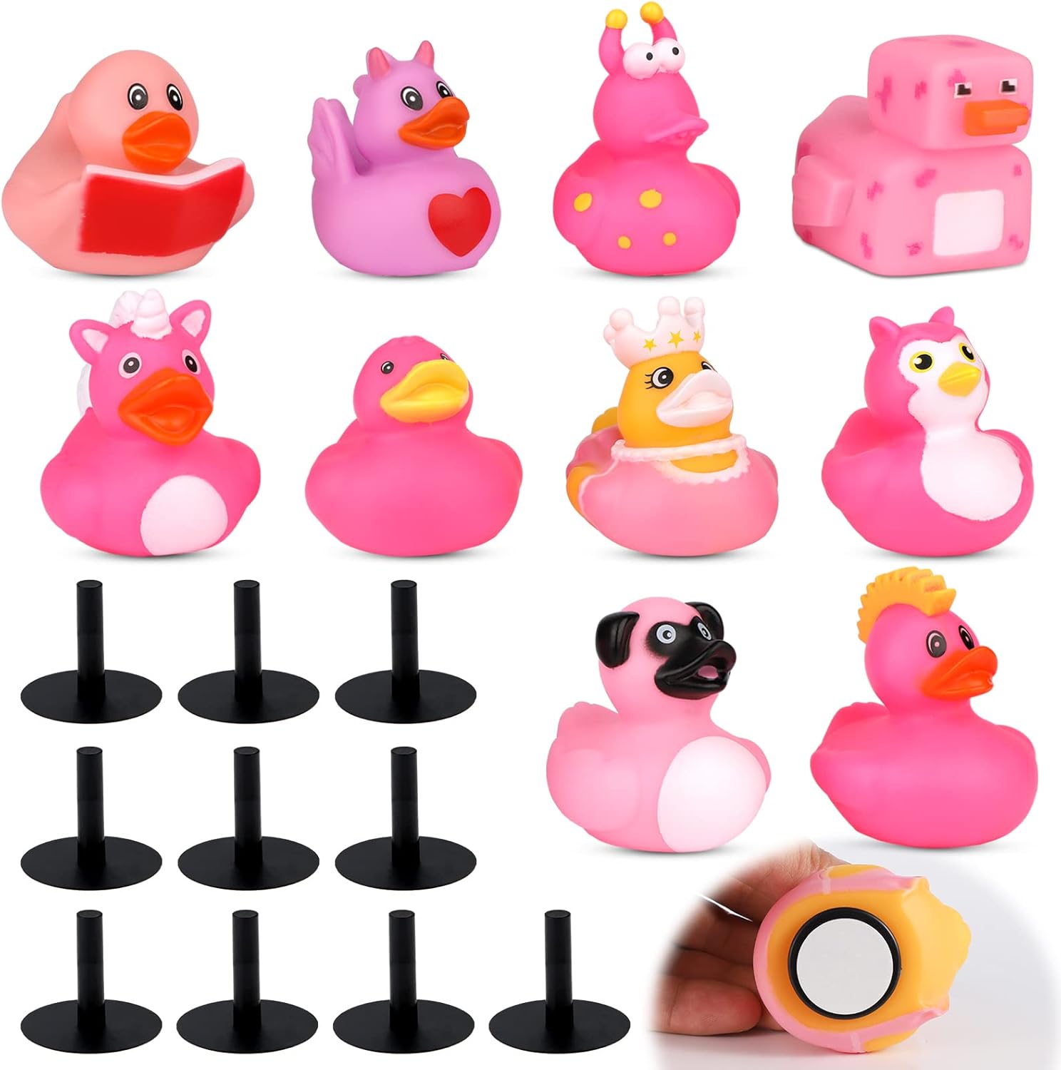 10pcs Rubber Ducks and 10pcs Duck Plugs Holder, Duckies for Jeep ...
