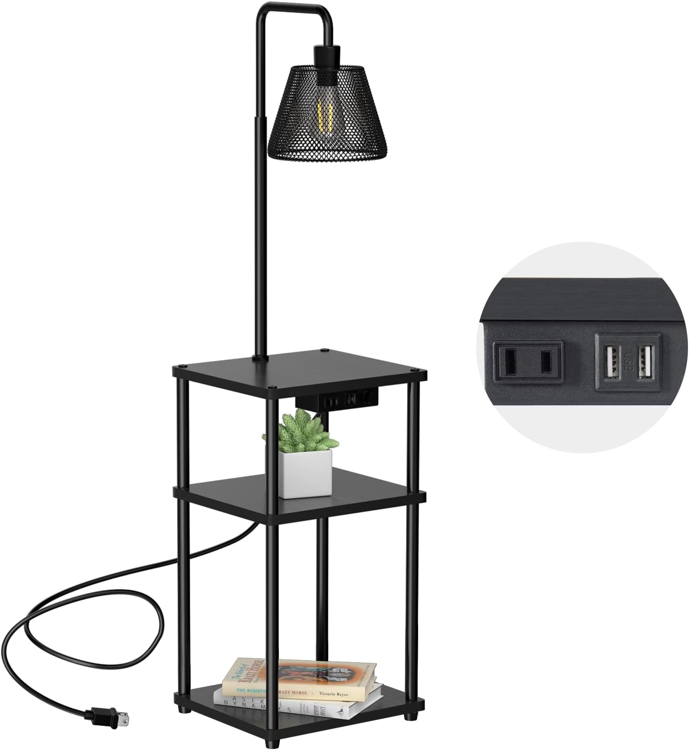 Amazon.com: Floor Lamp with Table, End Table with Lamp Attached ...