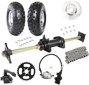Amazon.com: YC Yier 32" Go Kart Rear Axle Kit 4 Stud Wheel Hub 530 Chain Sprocket Brake Caliper ...
