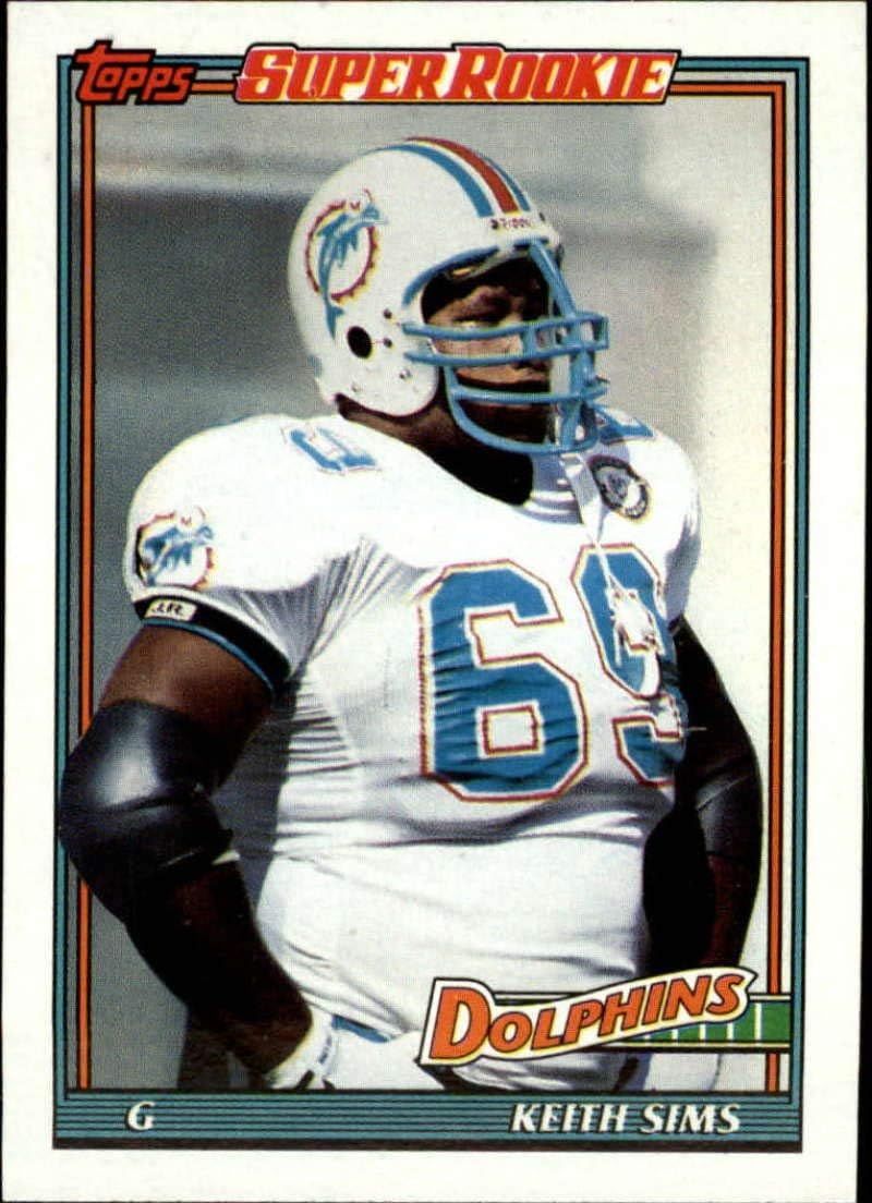 Amazon.com: 1991 Topps Football #119 Keith Sims RC Rookie Miami ...