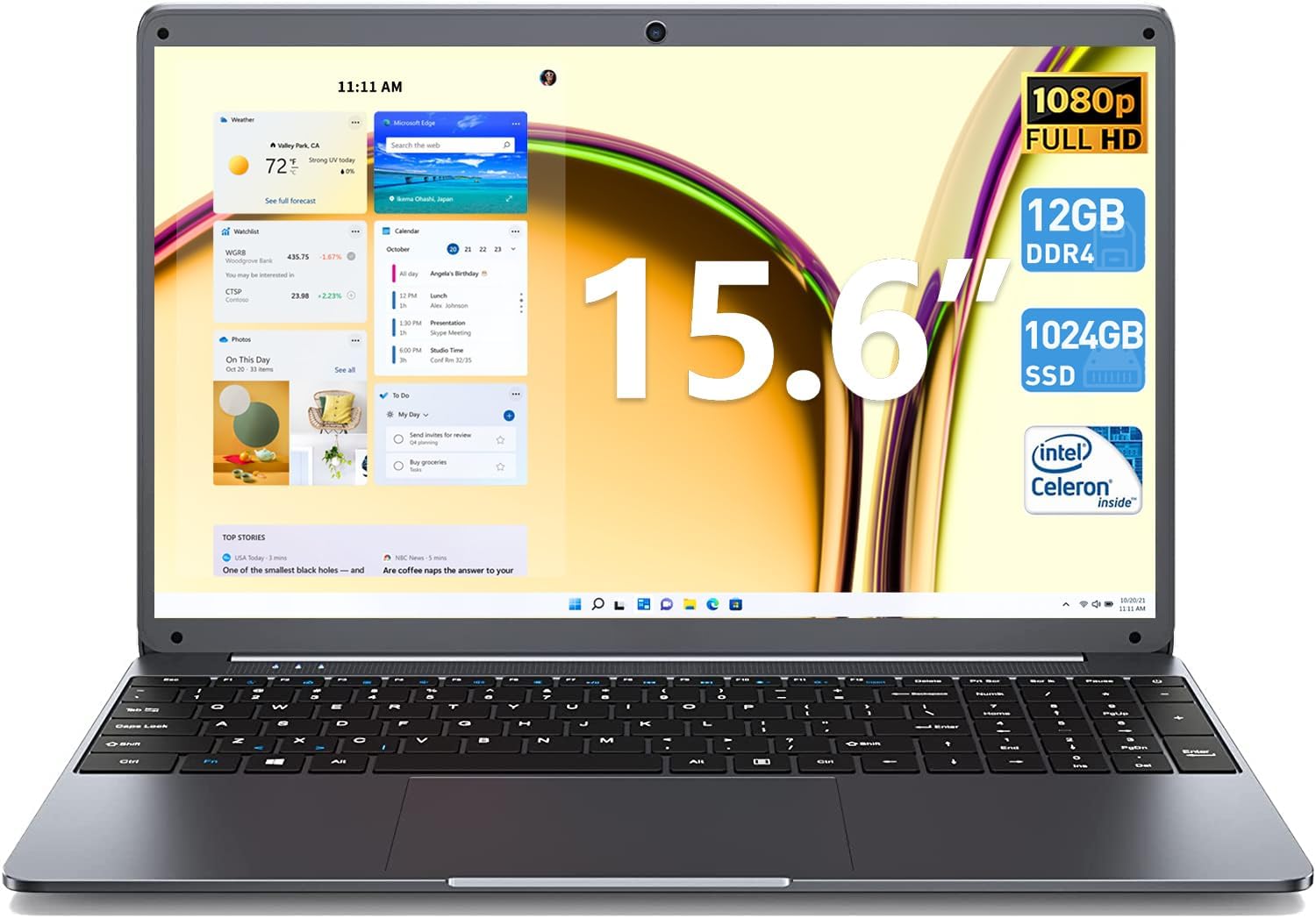 Amazon.com: SGIN Laptop Computer, 15.6 Inch Laptops with 24GB RAM 512GB ...