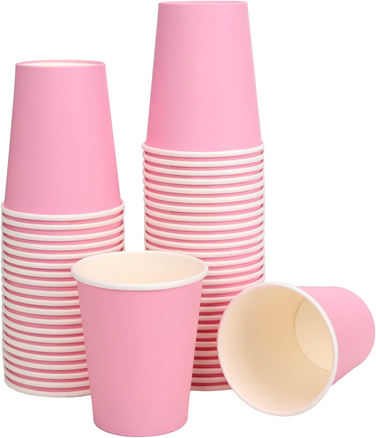 Amazon.com: Pink Paper Cups 10 oz [38 pack] Disposable Coffee Insulated ...